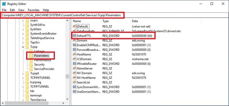 TTL ändern / Time to Live ändern - Registry - www.itnator.net