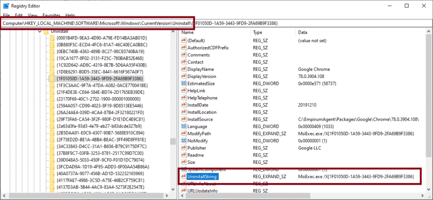 Uninstall String in der Windows Registry - www.itnator.net