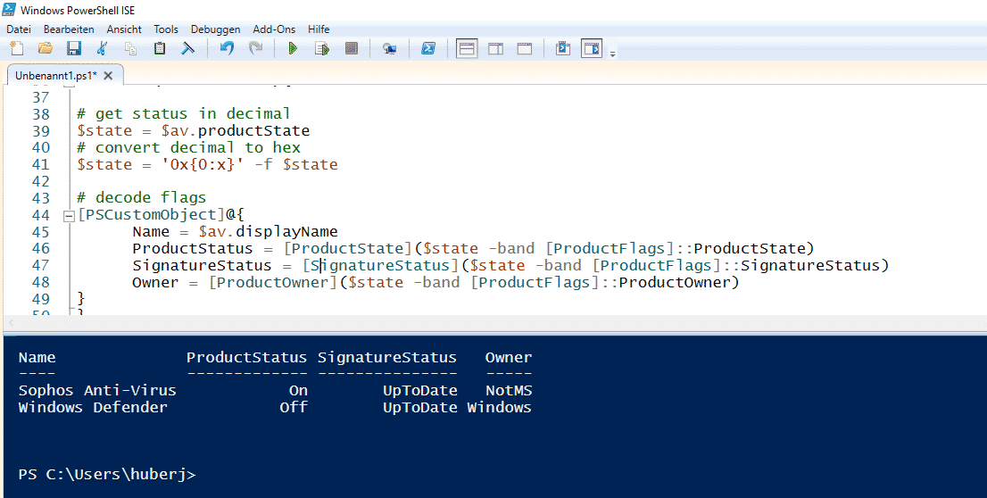 Antivirus Status auslesen mit PowerShell - www.itnator.net
